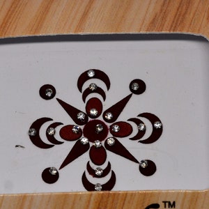 Crescent Moon Bindi, ,belly Dance Bindis, Maroon Diamond Bindi, Fancy ...