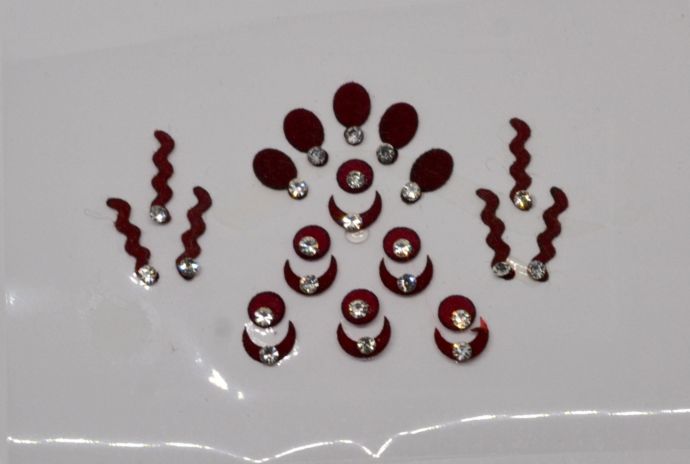 Maroon Crescent Moon Bindis ,belly Dance Bindis ,maroon Fancy Bindi ...