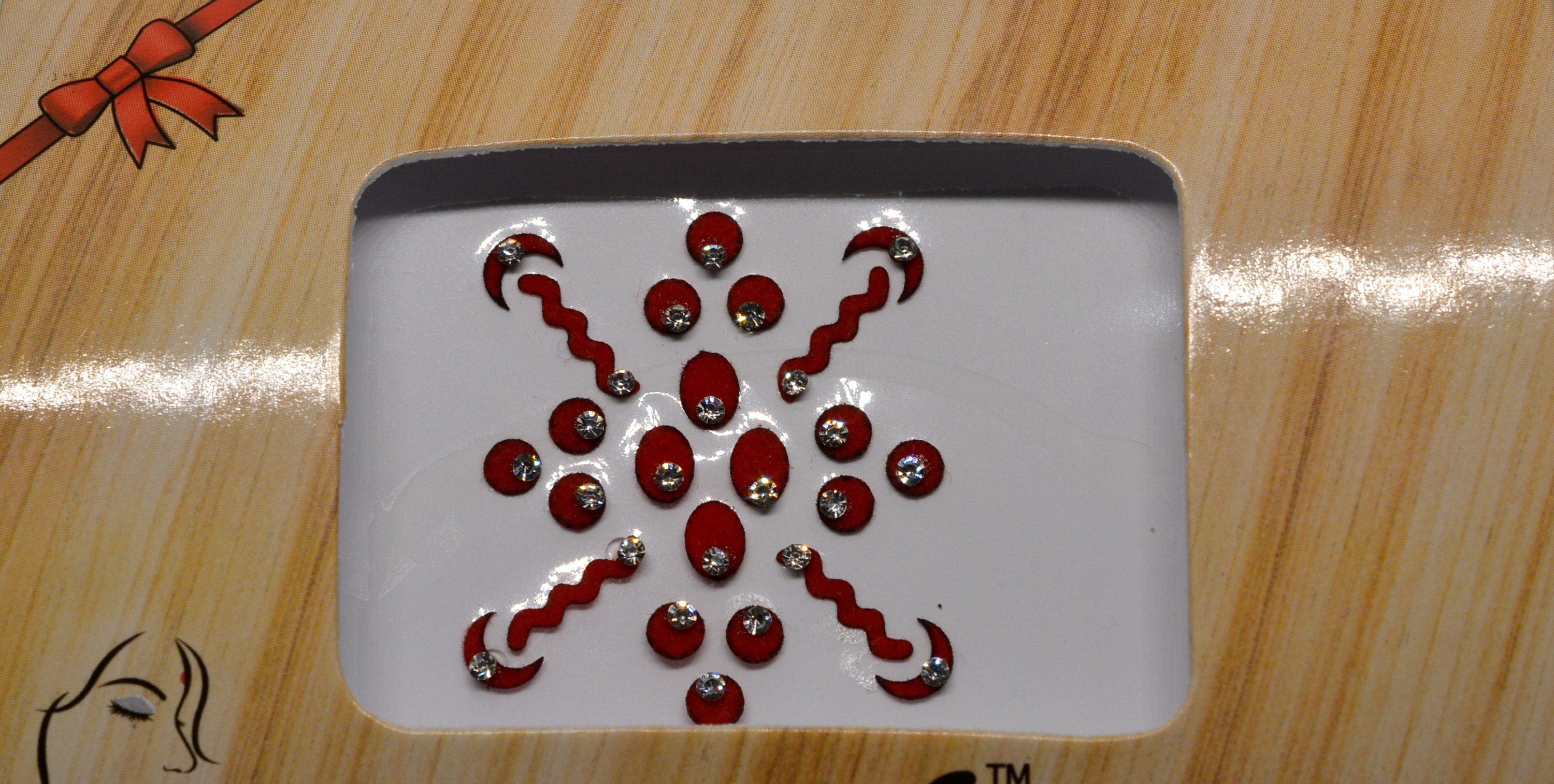 Red Crescent Moon Bindi, ,belly Dance Bindis, Red Diamond Bindi, Fancy ...