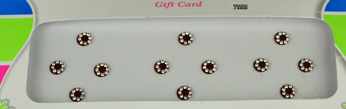 Maroon Color Circle Diamond Bindis Wedding Bindis Bridal - Etsy