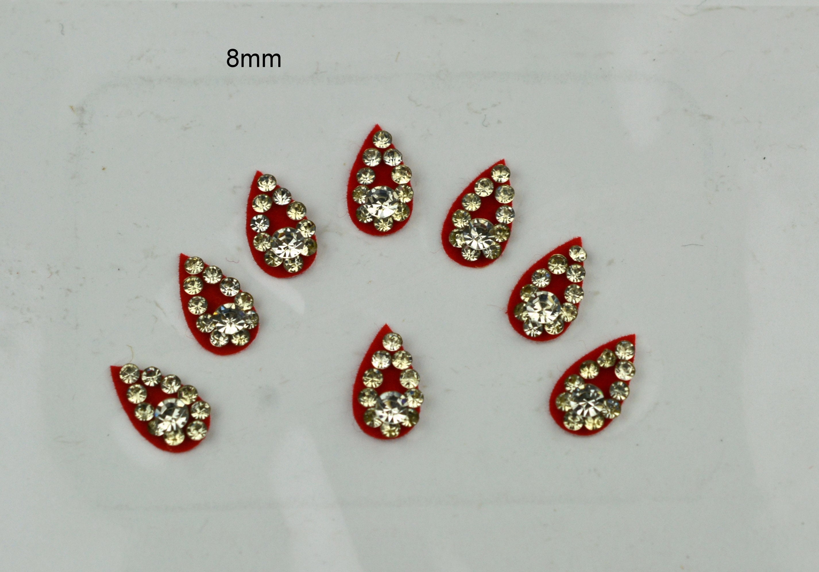 Teardrop Red Diamond Bindi Pack, Red Wedding Bindi, Punjabi Bindi, Face ...