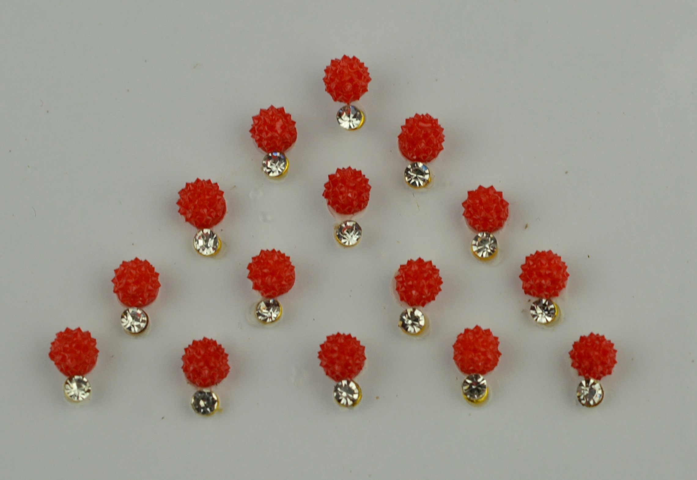 Red Color Flower Diamond Bindis, Wedding Bindis, Bridal Bindis, Fancy ...