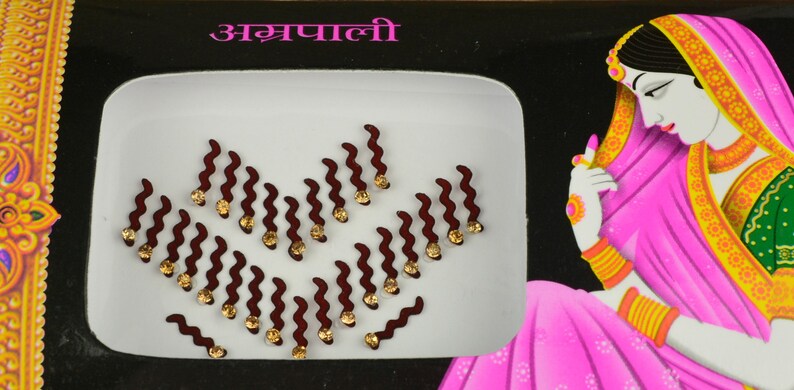 Maroon Color Snake Shape Bindis Art Deco Bindis Indian - Etsy