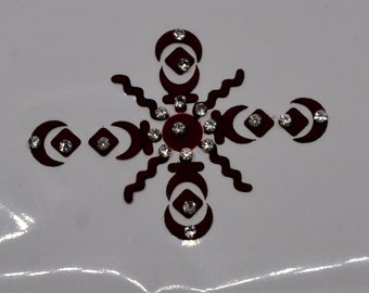Crescent Moon Bindi belly Dance Bindis Maroon Diamond | Etsy