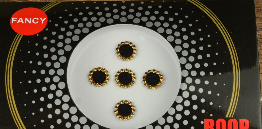 Black & Golden Stone Bindis, Makeup Bindis, Belly Dance Bindis, Face ...
