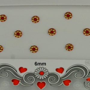 Premium Red Color Circle Gold Bindis, Wedding Bindis, Fancy Bindis ...