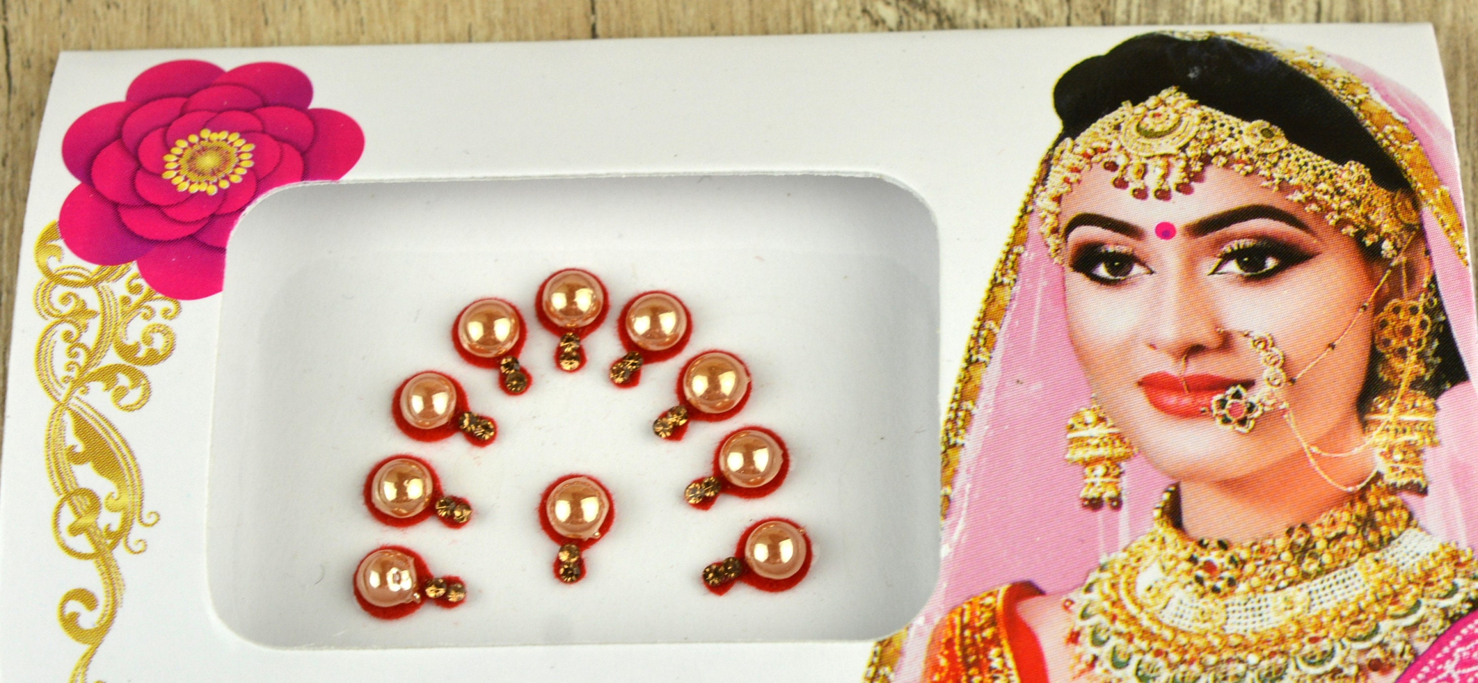Red Color Pearl Bindis, Wedding Bindis, Handmade Bindis, Face Bindis ...