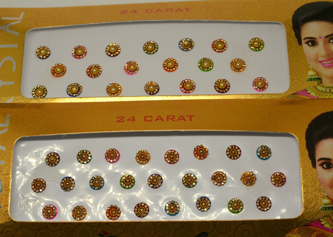Premium Bridal Bindis, Multi Color Stone Bindis, Bridal Makeup Bindis ...