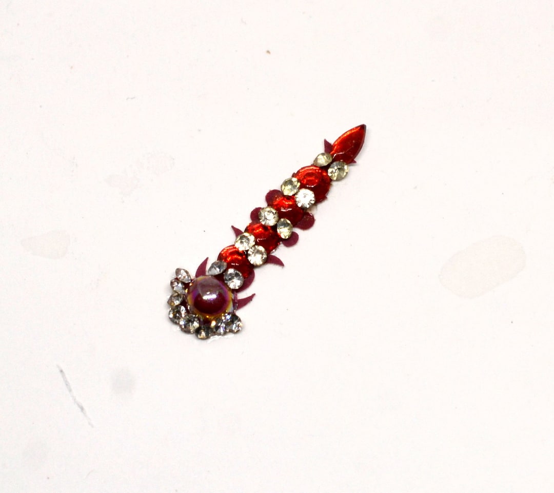 Red Color Long Bindis ,bindis Stickers, Long Face Bindis, Belly Dance ...