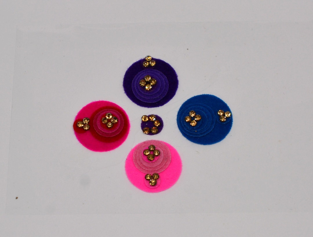 Large Multi Color Circle Bindis, Wedding Bindis, Belly Dance Jewelry ...