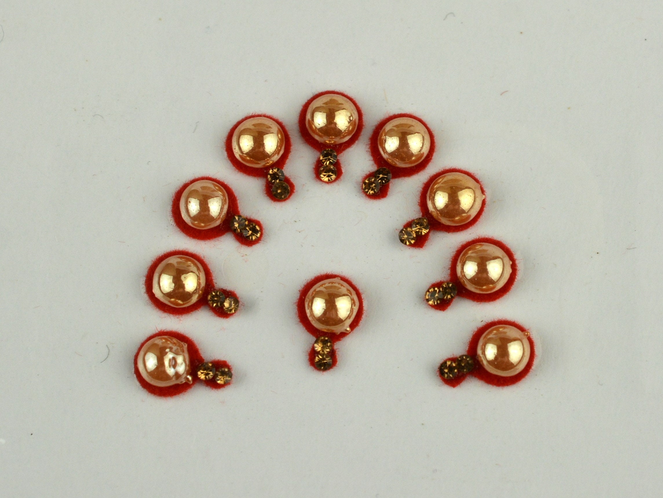 Red Color Pearl Bindis, Wedding Bindis, Handmade Bindis, Face Bindis ...