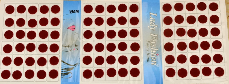 90 Pcs Maroon Round Bindis, Makeup Bindis, Indian Bindis, Kumkum Bindi ...