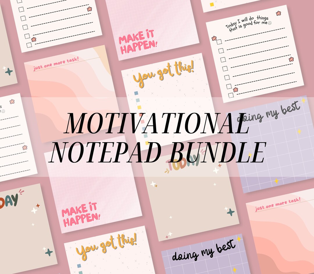 Motivational Notepad Printable Memopad Printable Notepad Notepad - Etsy