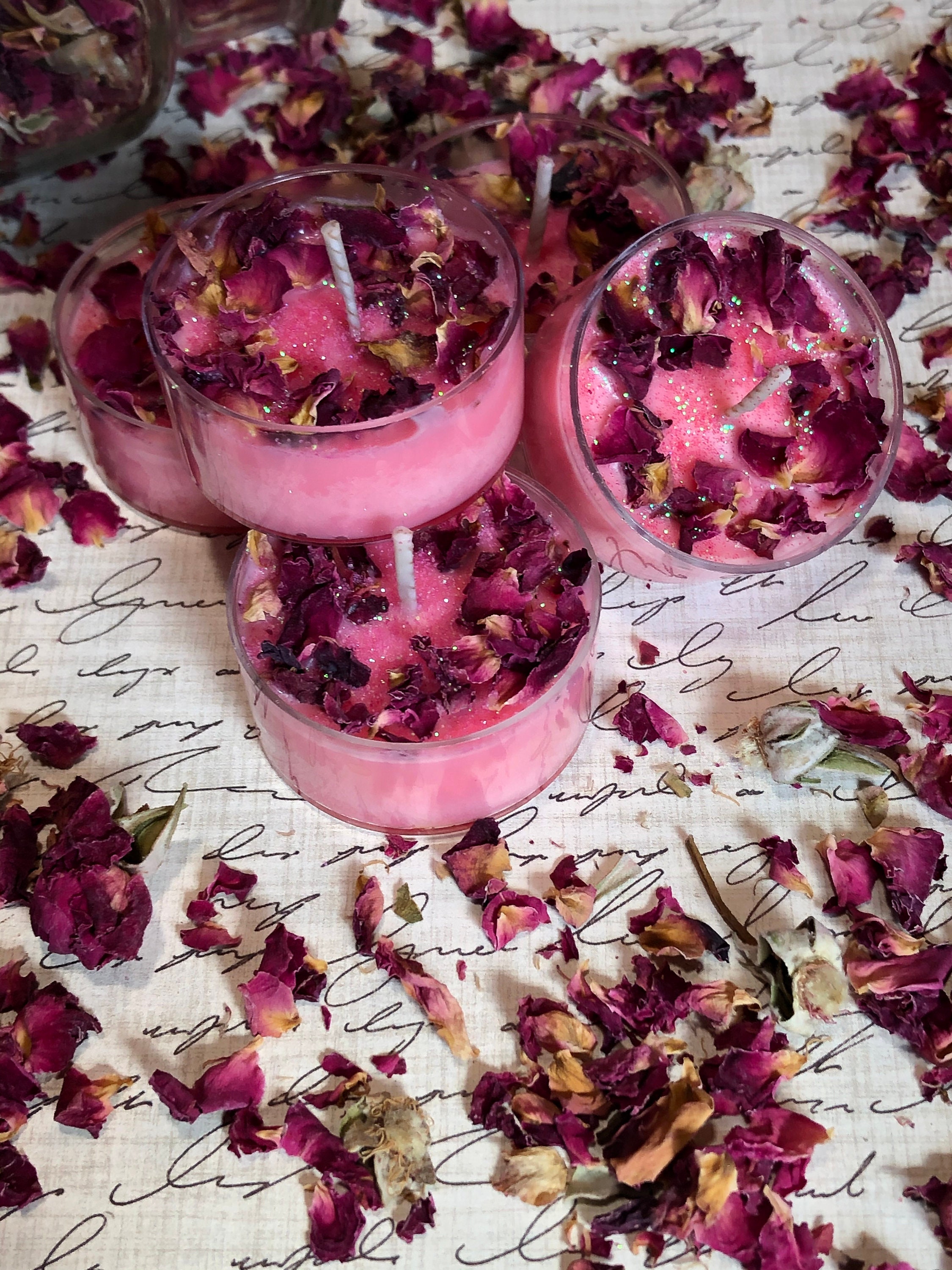 Red Rose Scented Soy Tea Lights Botanical Tea Lights Red - Etsy