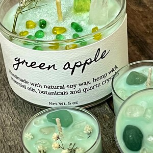 Green Apple Quartz Candle, Crystal Candle, Fruity Candle, Soy Candle ...