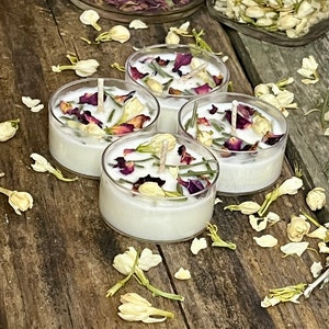 Gardenia Tuberose Tea Lights, Botanical Tea Lights, Soy Tea Ligjts ...