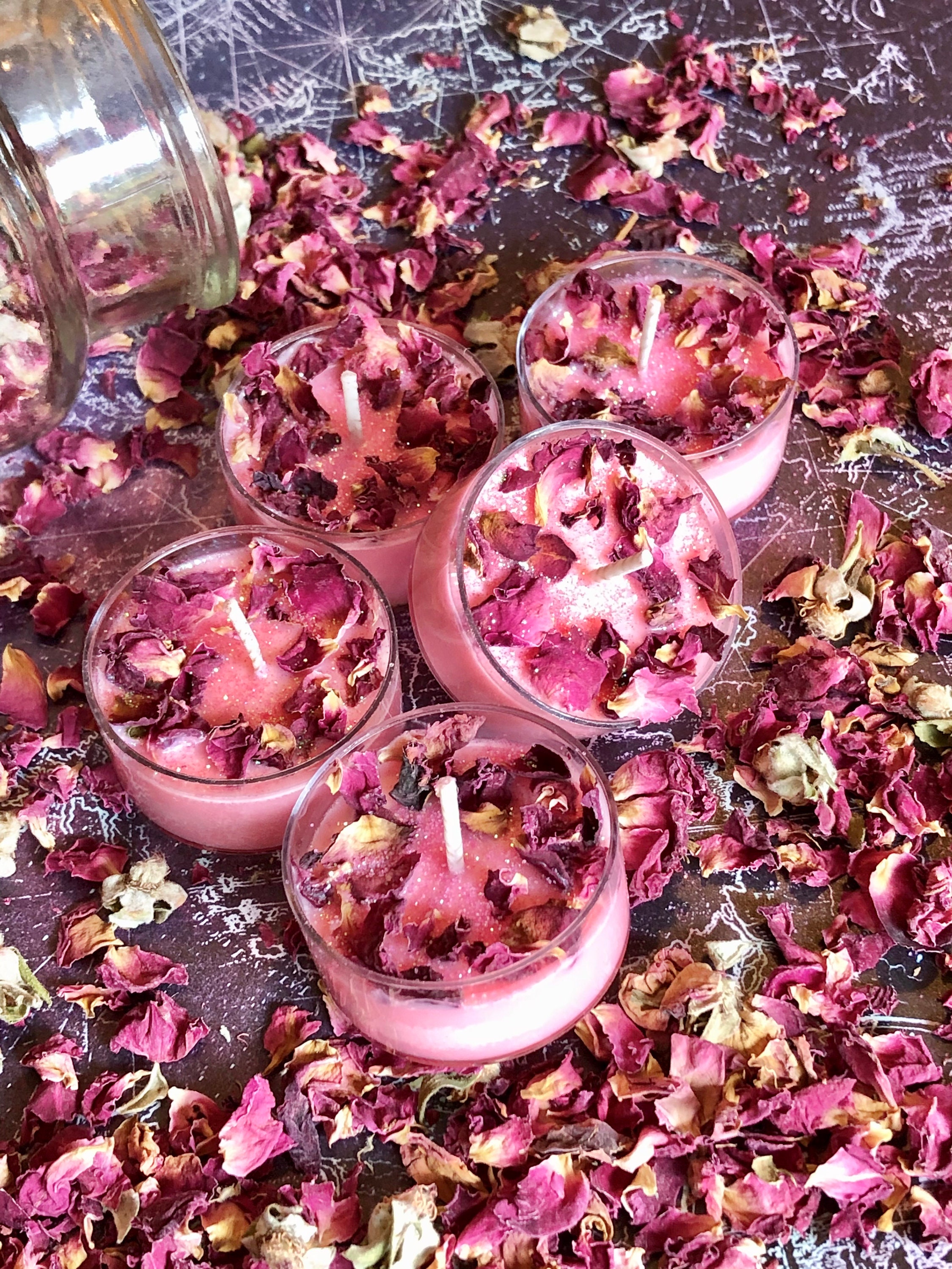 Red Rose Scented Soy Tea Lights Botanical Tea Lights Red - Etsy