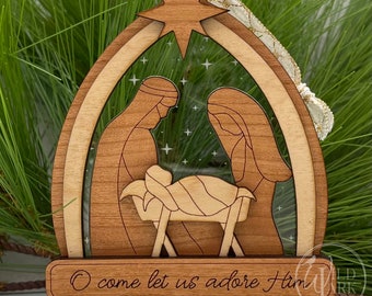 Nativity Scene Layered Ornament SVG File for Glowforge Laser - Etsy