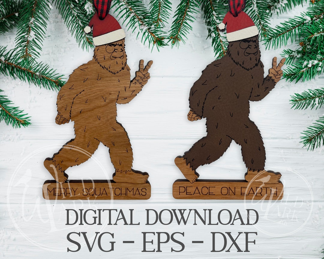 Laser Cut Santa Squatch Ornament Design File - SVG, DXF, EPS - Etsy