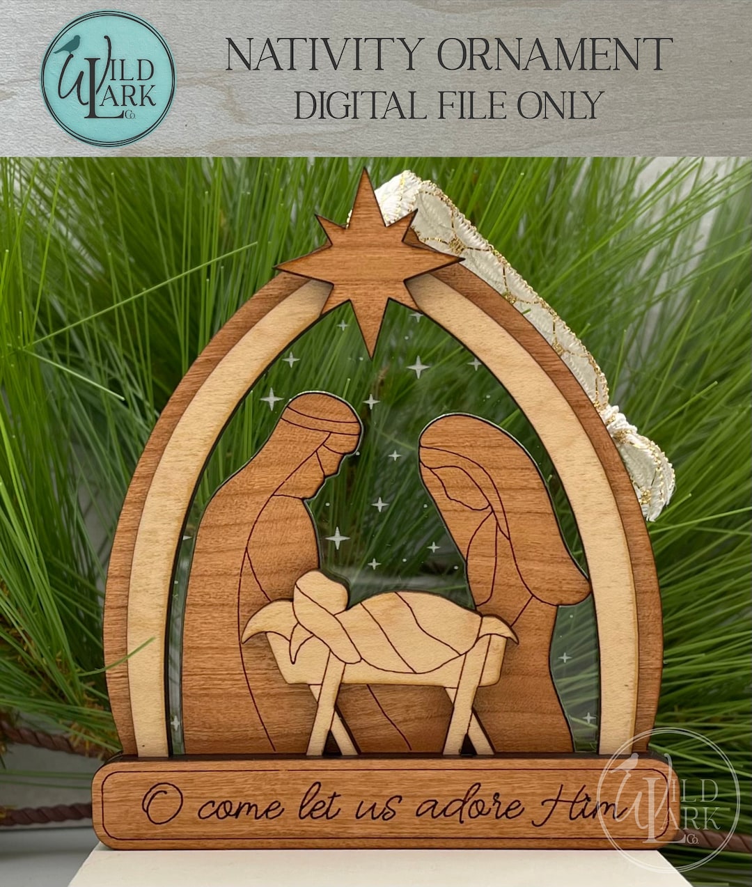 Layered Nativity Ornament SVG File - Etsy