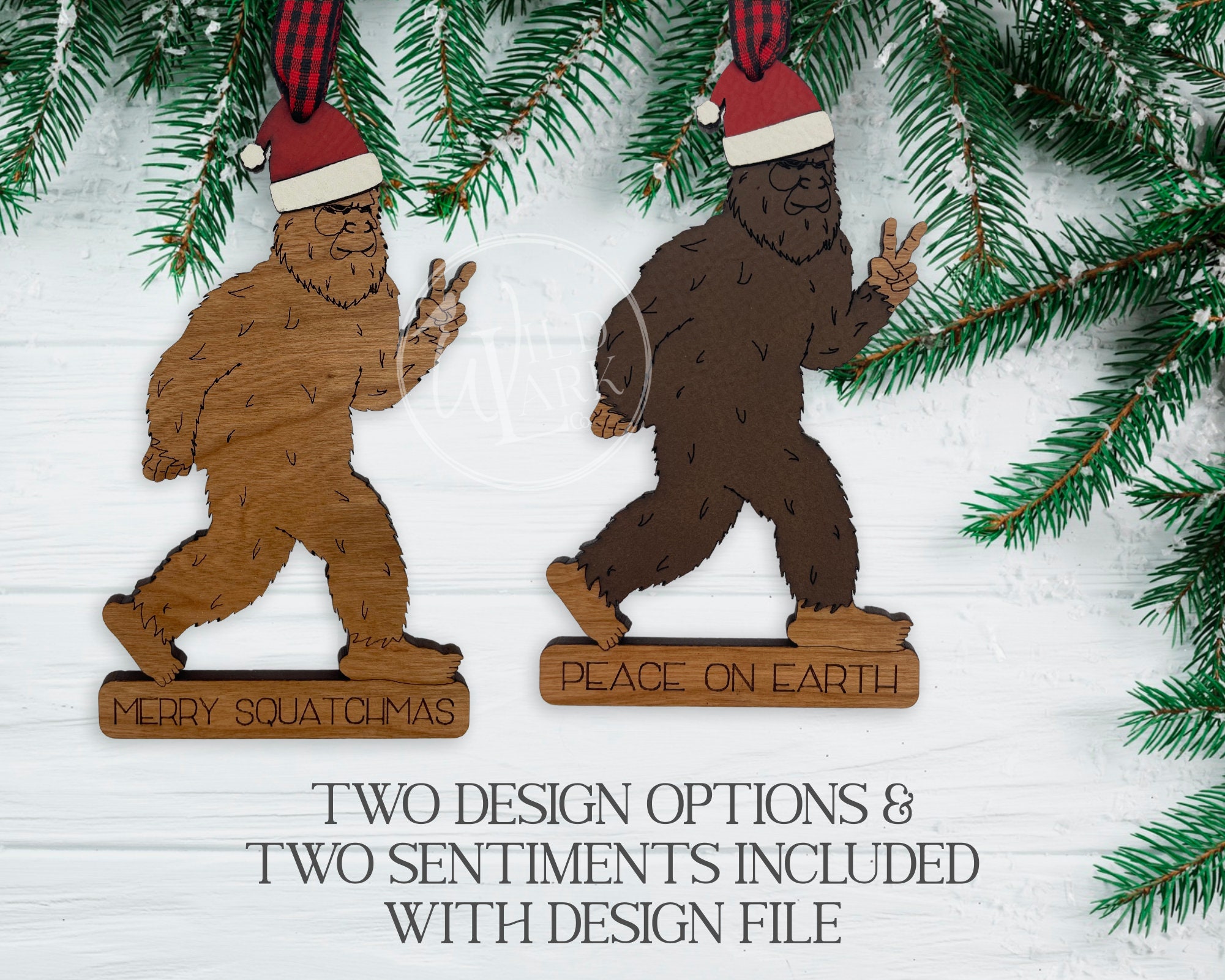 Laser Cut Santa Squatch Ornament Design File - SVG, DXF, EPS - Etsy