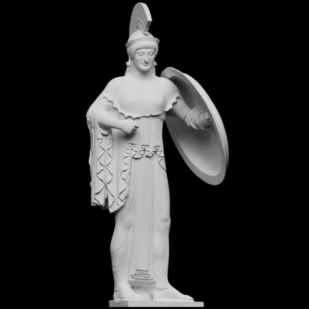 Athena Standing With Shield - Temple of Aphaia (west Pediment) - Etsy