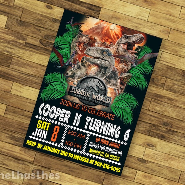 Jurassic World Invitations - Etsy