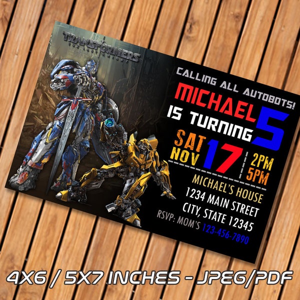 Transformers Birthday Invitation - Etsy
