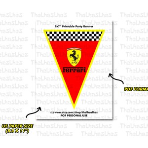 Ferrari Flag Banner Party | Ferrari Banner Party | FREE Additional for ...