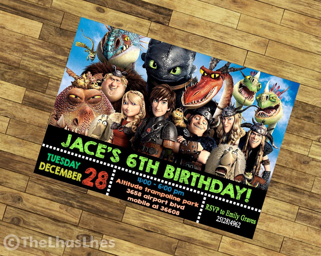 How to Train Your Dragon Birthday Invitation, How to Train Your Dragon ...