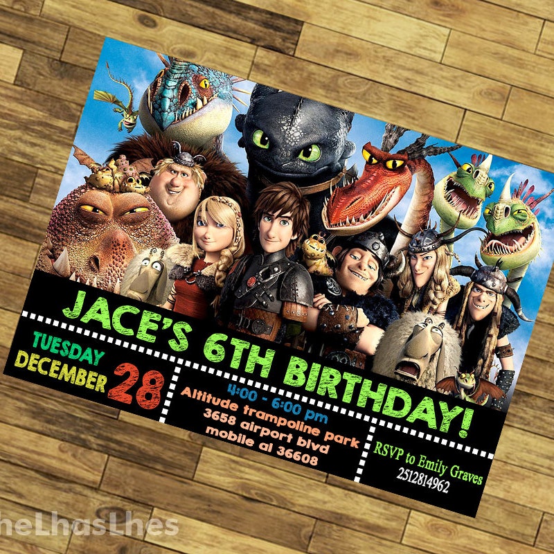 How to Train Your Dragon Birthday Invitation - Etsy