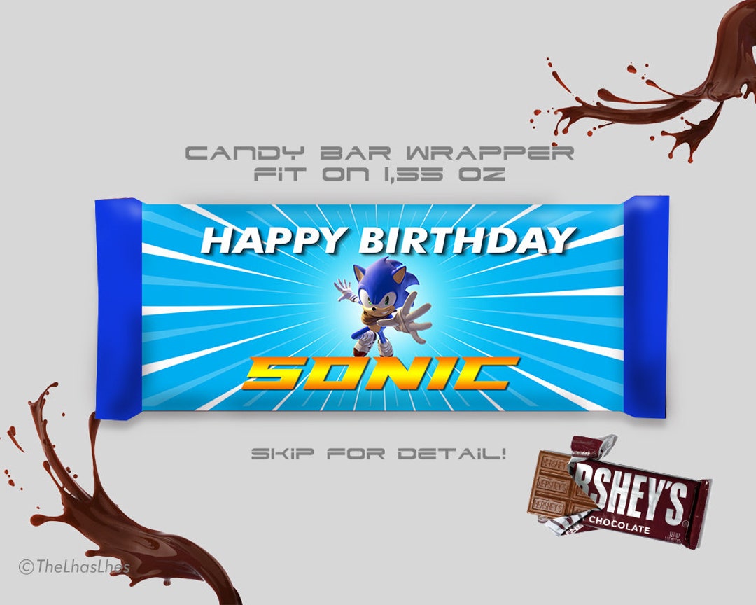Sonic Chocolate Bar Wrapper Birthday Invitation, Sonic Birthday, Sonic ...