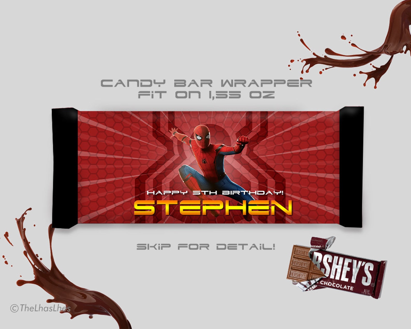 Spiderman Chocolate Bar Wrapper Birthday Invitation, Spiderman Birthday ...