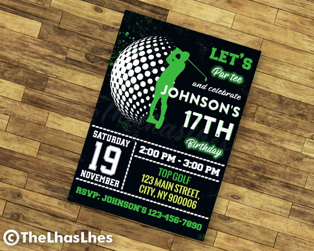 Golf Birthday Invitation, Golfer, Golf Party, Golf Invitation - Etsy