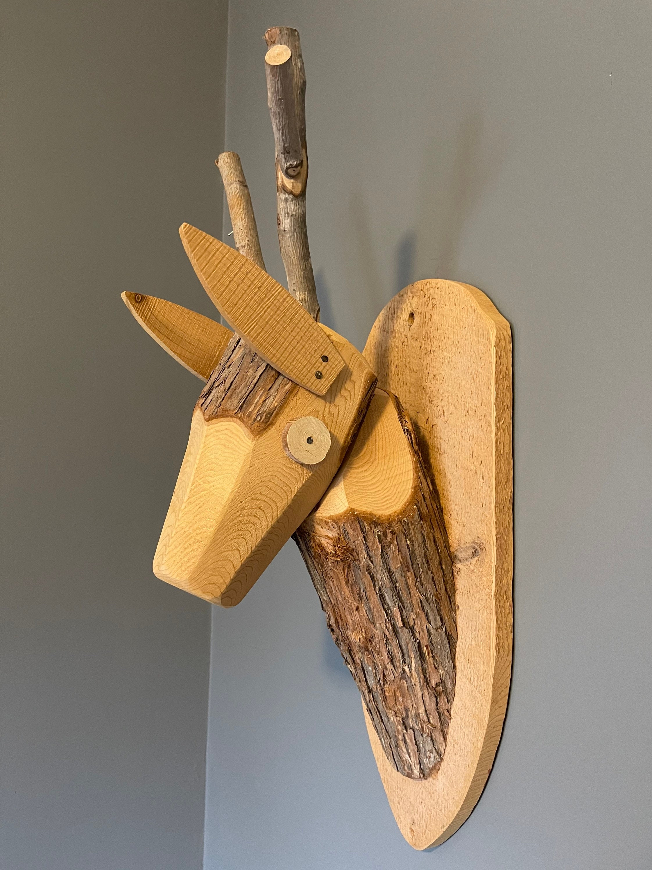 Handcrafted Wooden Deer Head Wall Mount: Lodge Decor - Etsy
