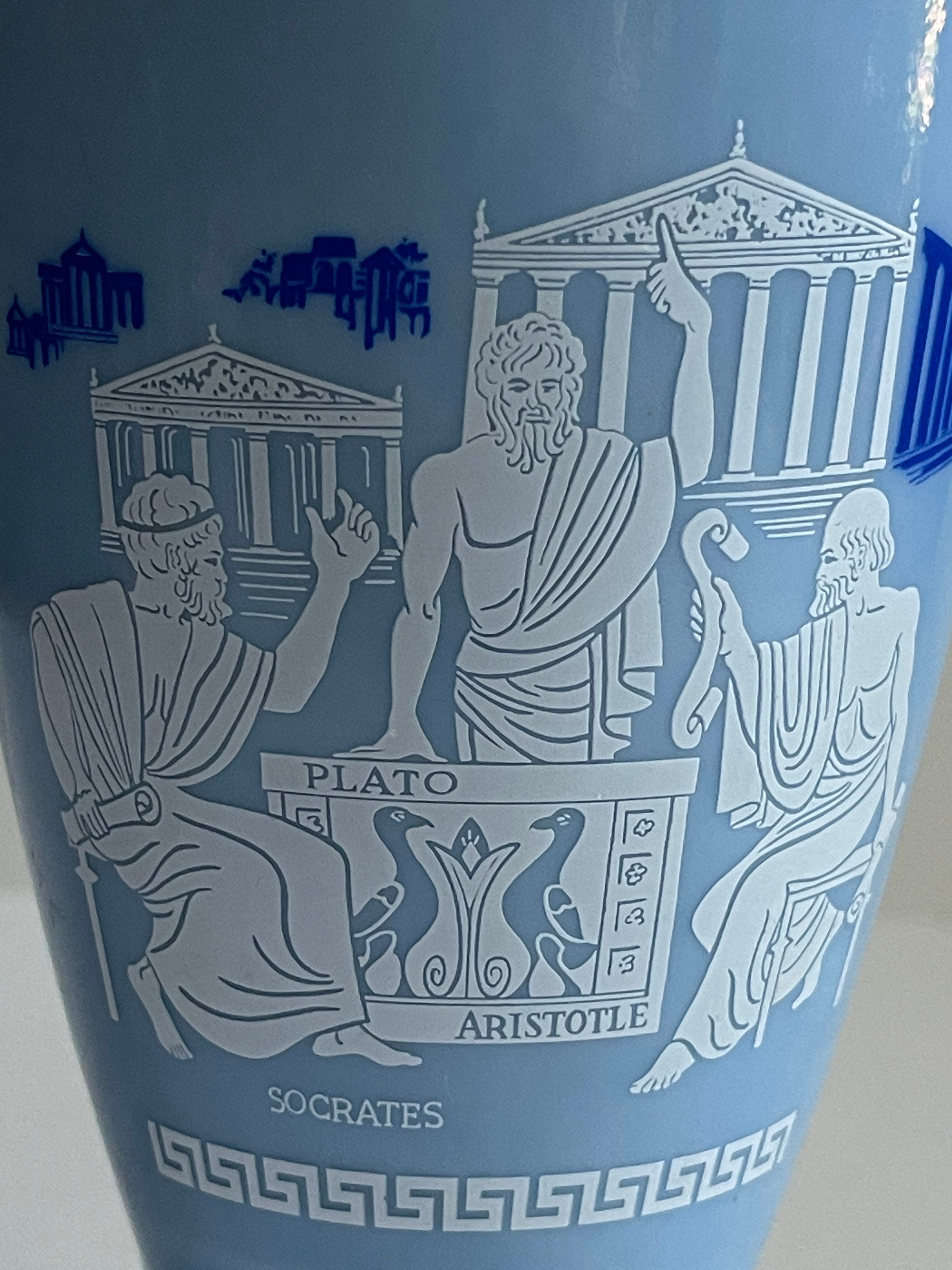 Vintage 1961 Jim Beam Blue Milk Glass Decanter / Vase Greek ...