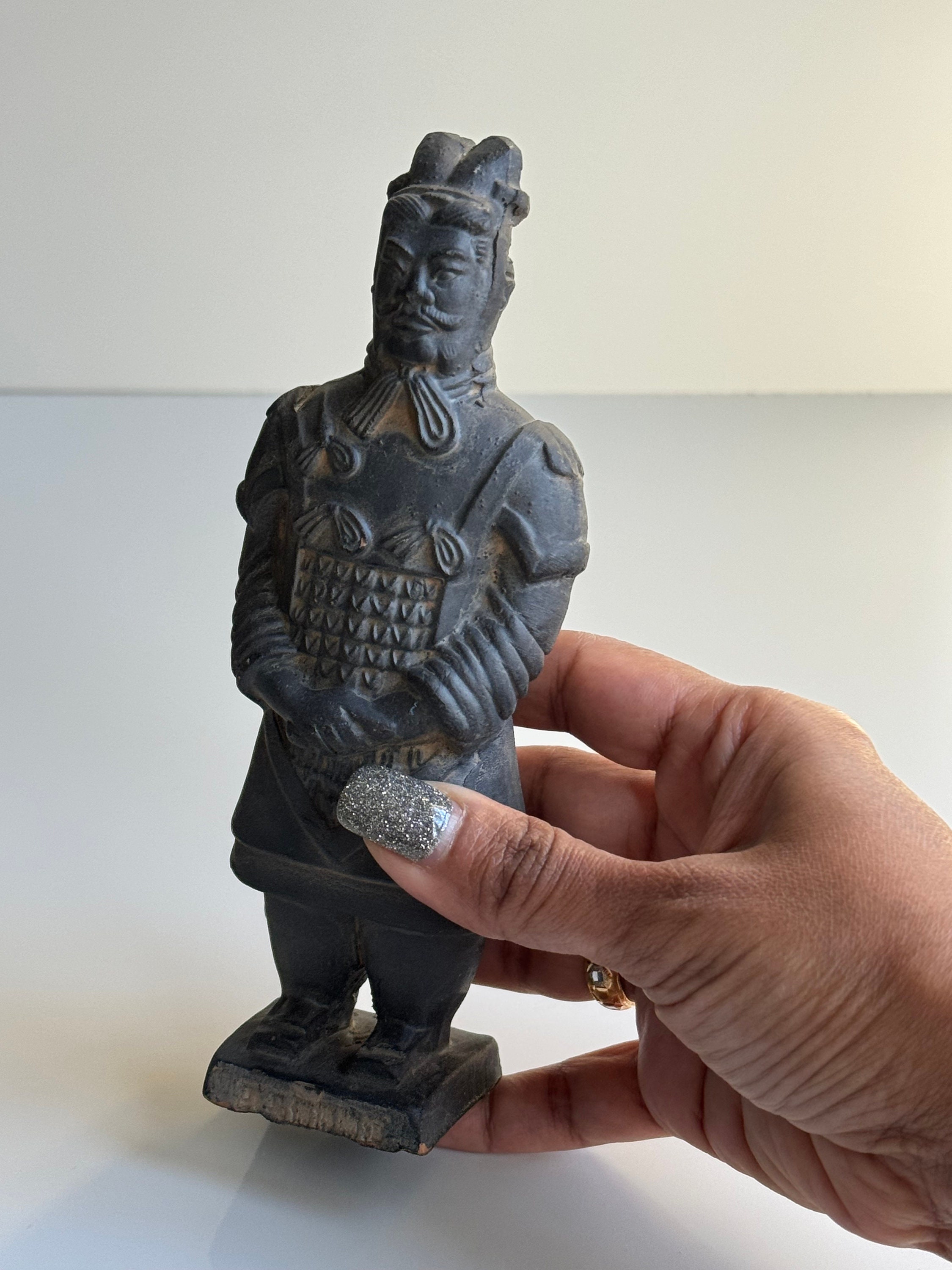 Vintage Terracotta Clay Army General Qin Shi Huang Marked Warrior 6.5 ...