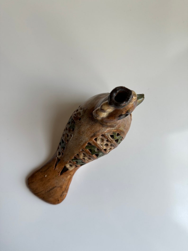 Vintage Handmade Reticulated Pottery Bird: Terracotta Candle Holder - Etsy