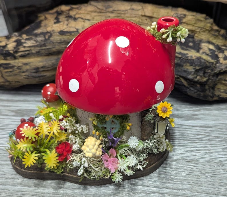 Light up Ceramic Mushroom Cottage Mood Lighting /night Light Home,altar ...