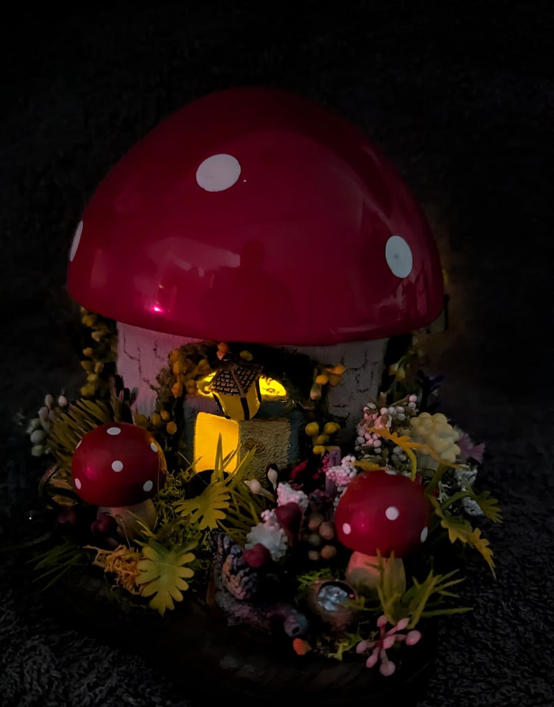 Light up Ceramic Mushroom Cottage Mood Lighting /night Light Home,altar ...