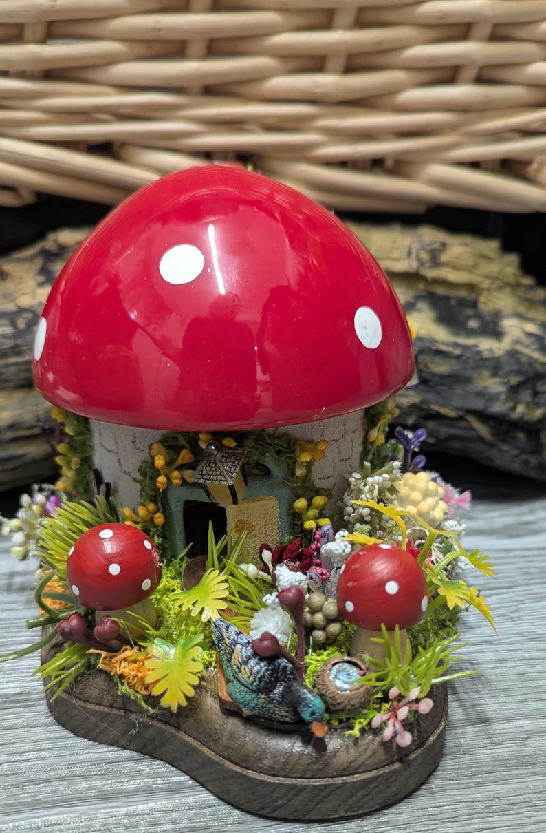 Light up Ceramic Mushroom Cottage Mood Lighting /night Light Home,altar ...