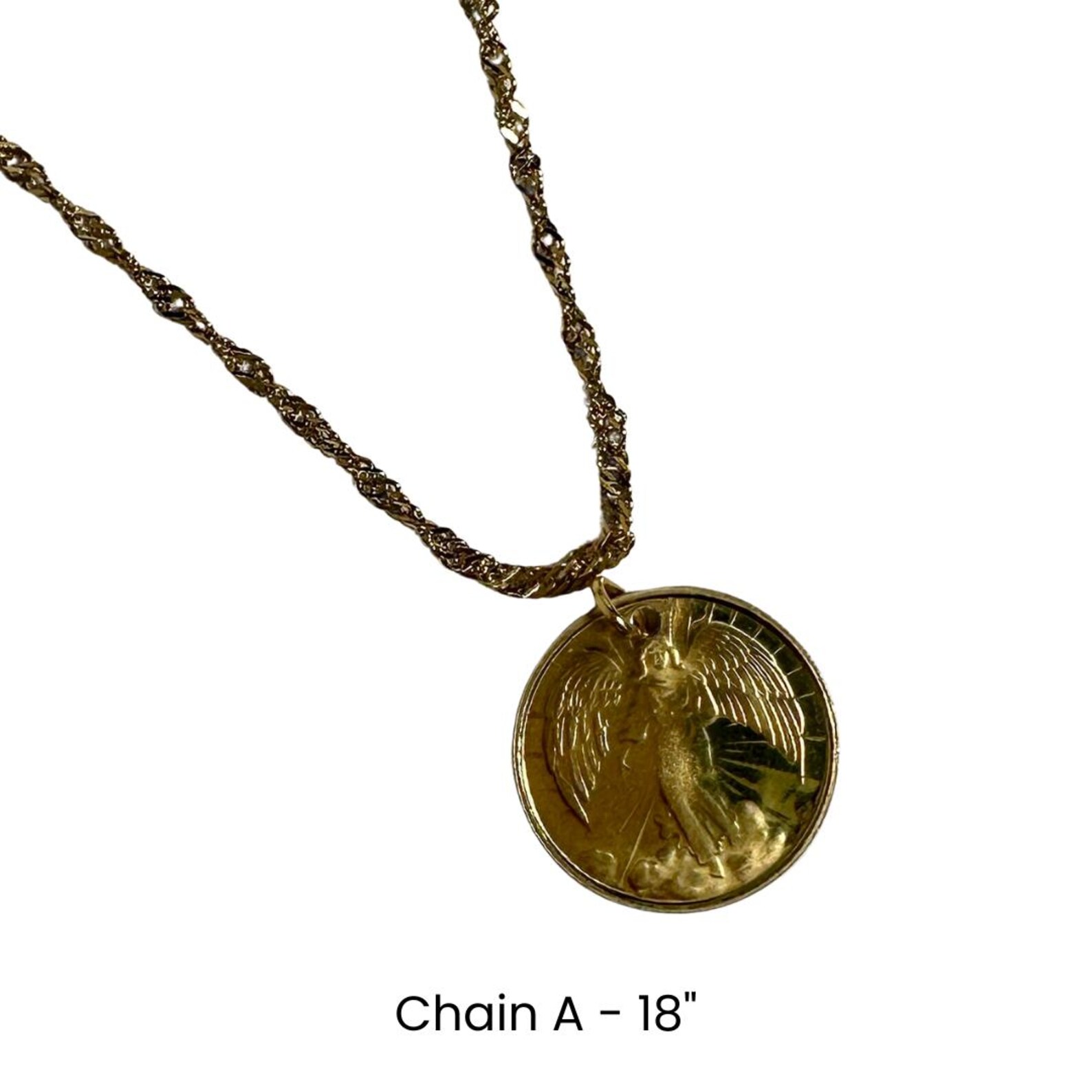 Vintage Coin Angel Necklace - Etsy