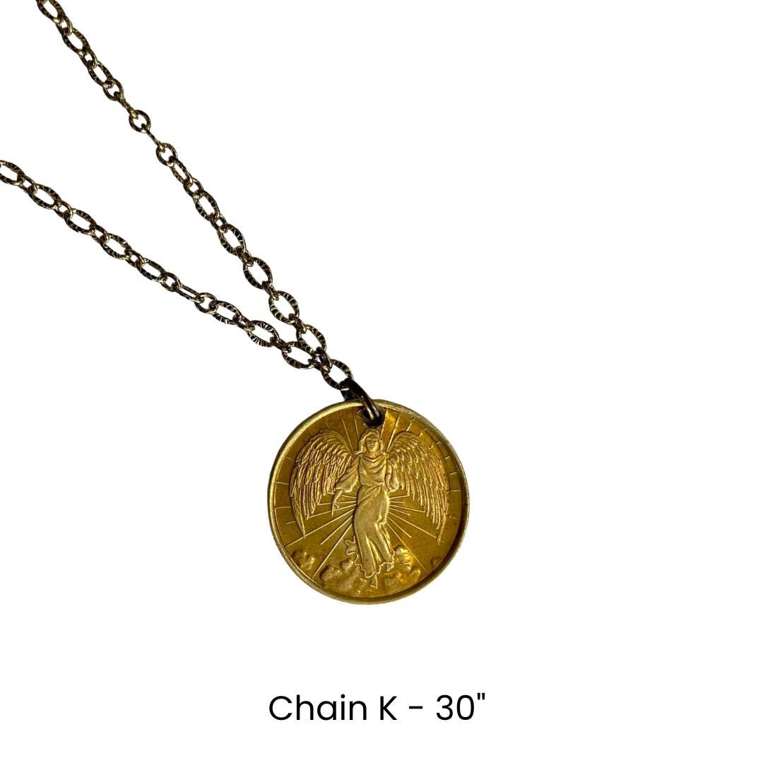 Vintage Coin Angel Necklace - Etsy
