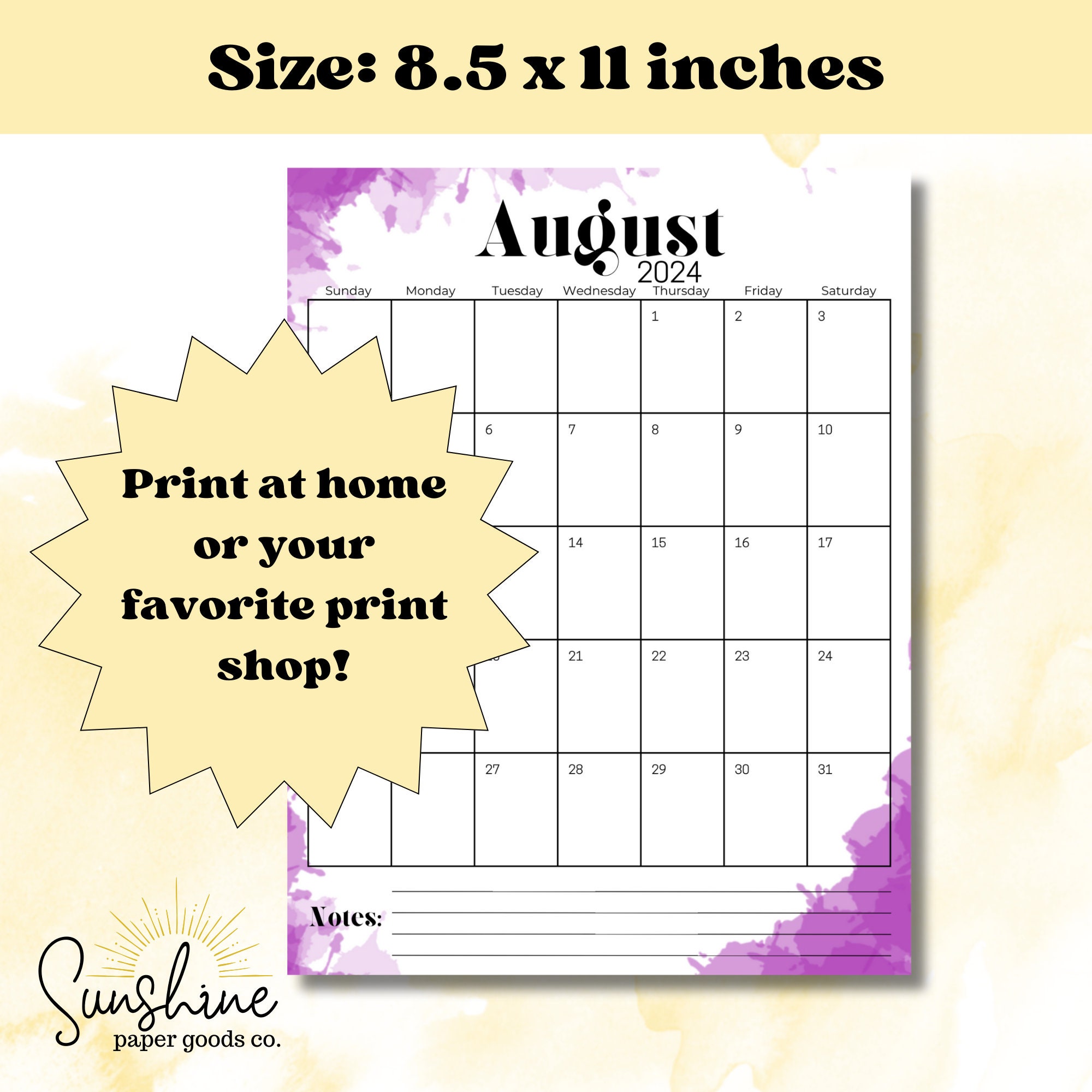 Printable 2024 Minimalist Calendar Portrait Calendar Digital Download ...