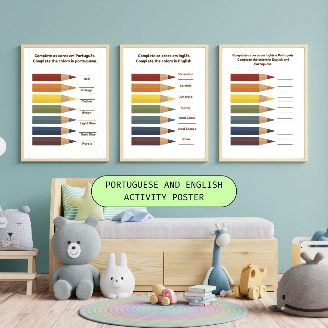 Poster Educacional- Portugues E Ingles, Educacional Poster Portuguese ...