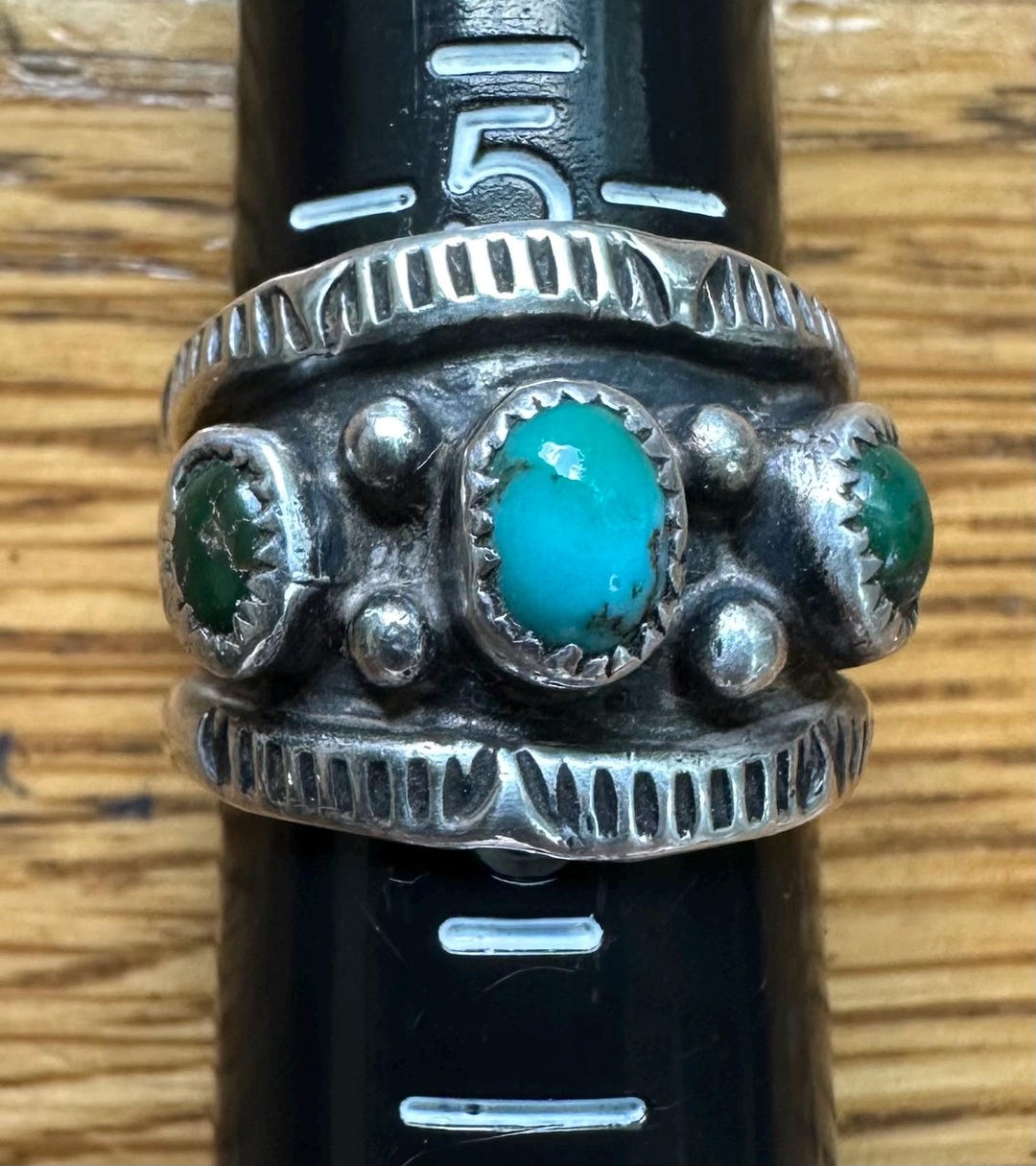 Handmade 1940's Navajo (dine’) Silversmith P. Attakai Bezel Set Three ...