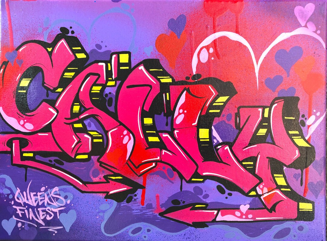 Custom Graffiti Canvases - Pick the Colors, Name or Phrase. - Etsy