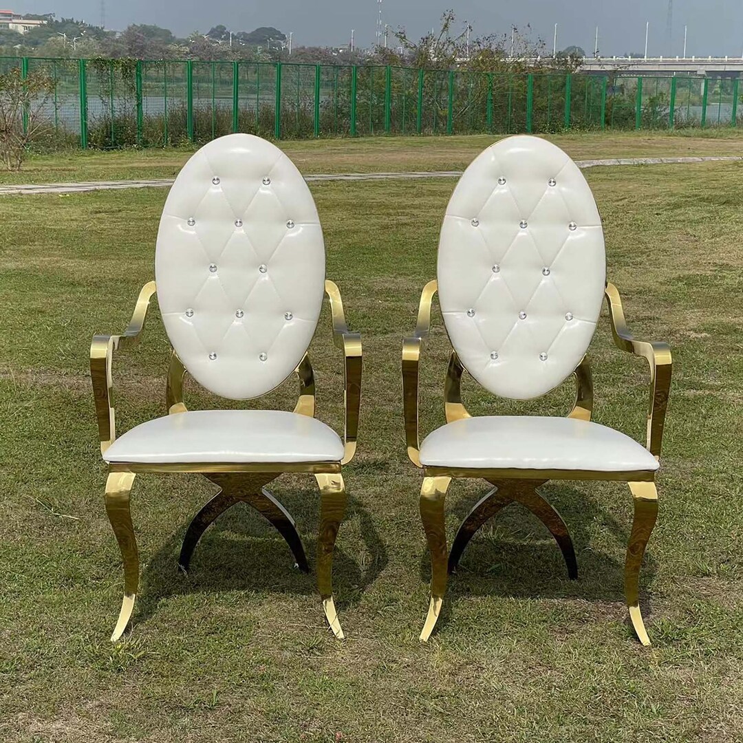 Set of 2 Dinner Wedding Event Decor Chair Velvet Stainless Wedding ...