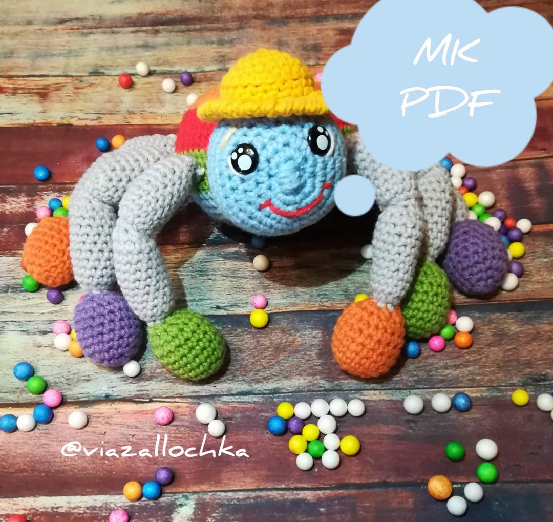 Pattern Crochet Spider Danny, Pattern Crocheted Spider, Funny Spider ...
