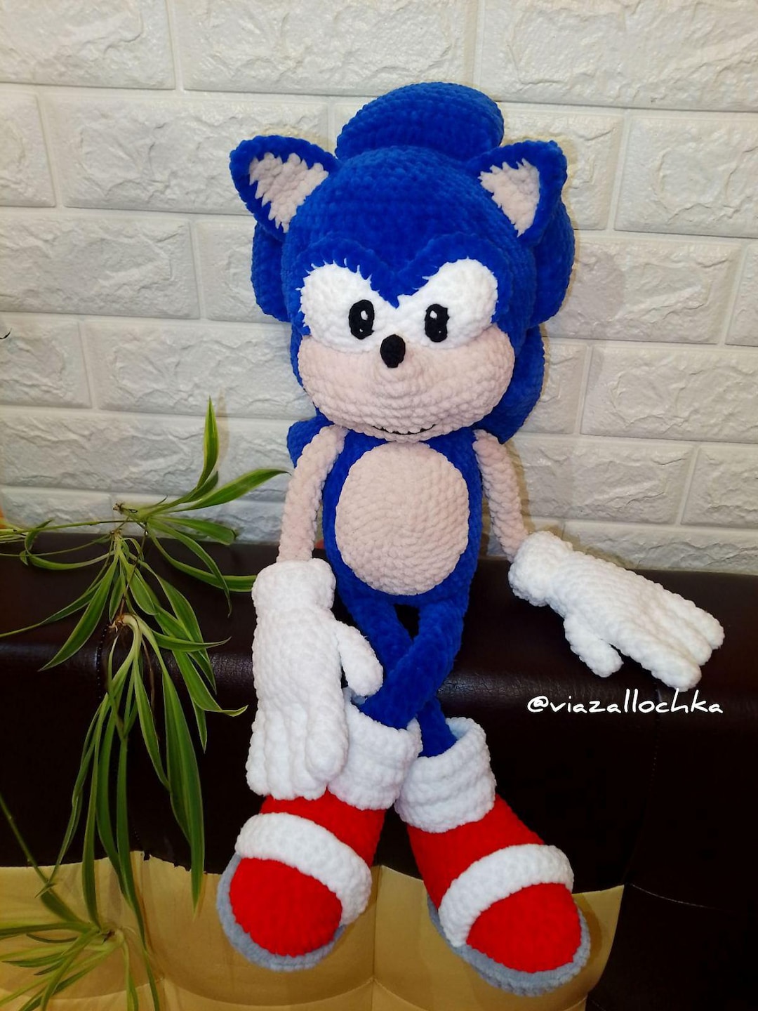 Crocheted Sonic the Hedgehog, Sonic the Hedgehog, Crocheted Sonic Toy ...